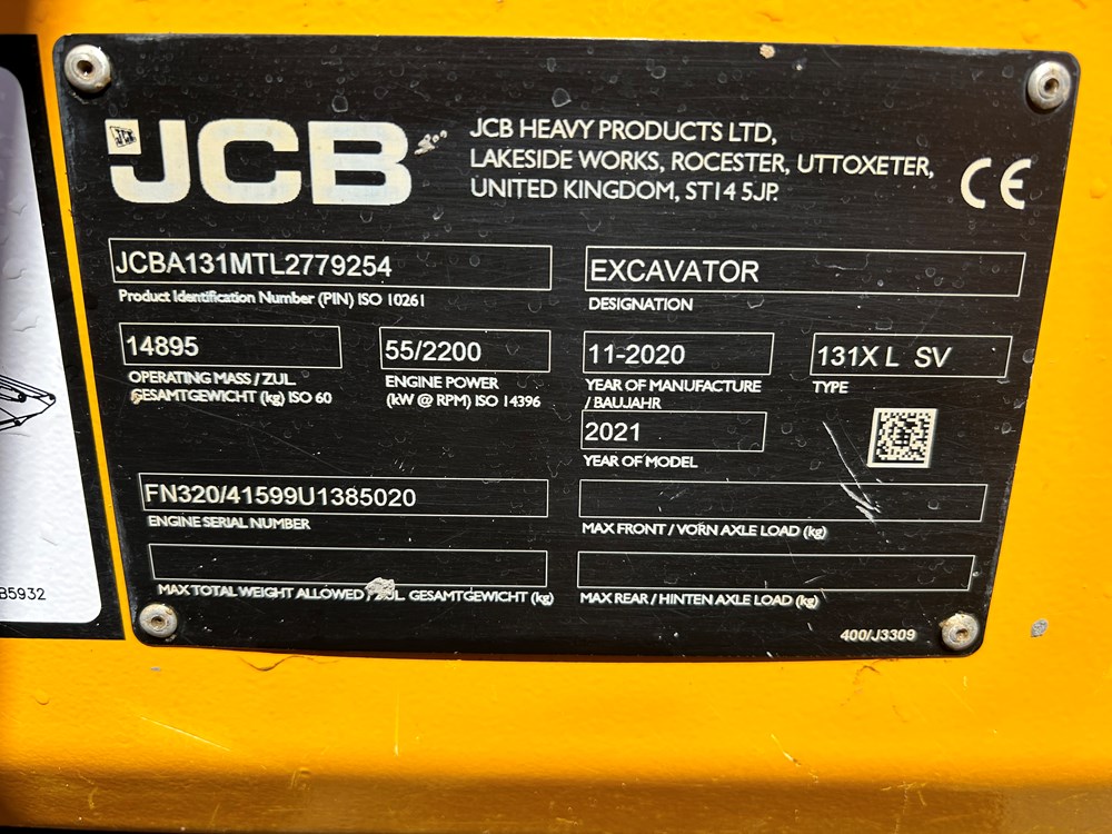 2020 JCB 131X (1088650) | P&E